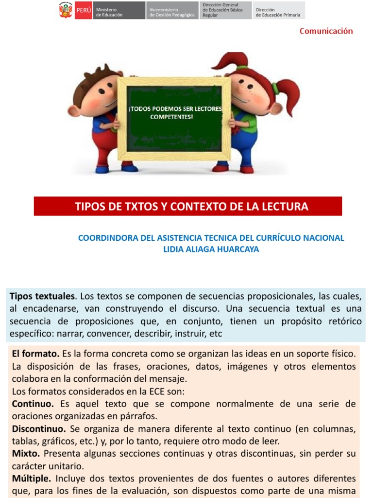 Tipos de Texto - Contexto | PDF | Información | Lectura (proceso)
