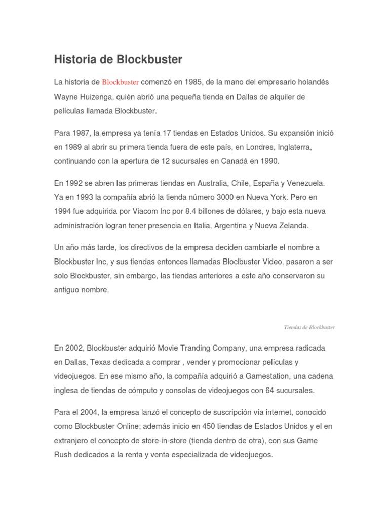 Historia y Declive de Blockbuster | PDF | Business | Economía (general)