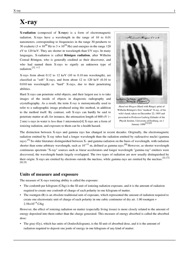 X-Ray: Units of Measure and Exposure | PDF | X Ray | Gamma Ray