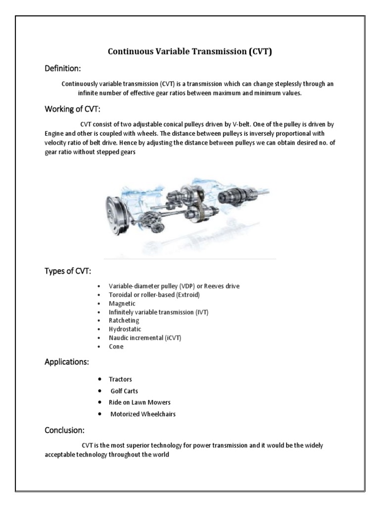 Continuous Variable Transmision | PDF