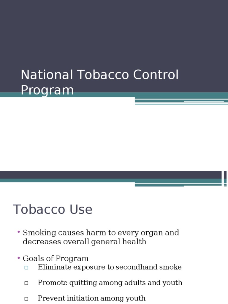 National Tobacco Control Program Goals | PDF | Tobacco Smoking | Addiction
