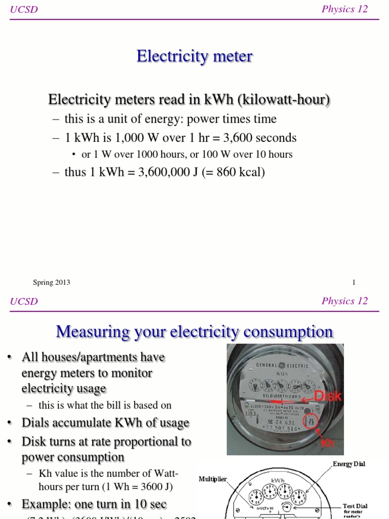 Electricity Meter: Electricity Meters Read in KWH (Kilowatt-Hour) | PDF ...