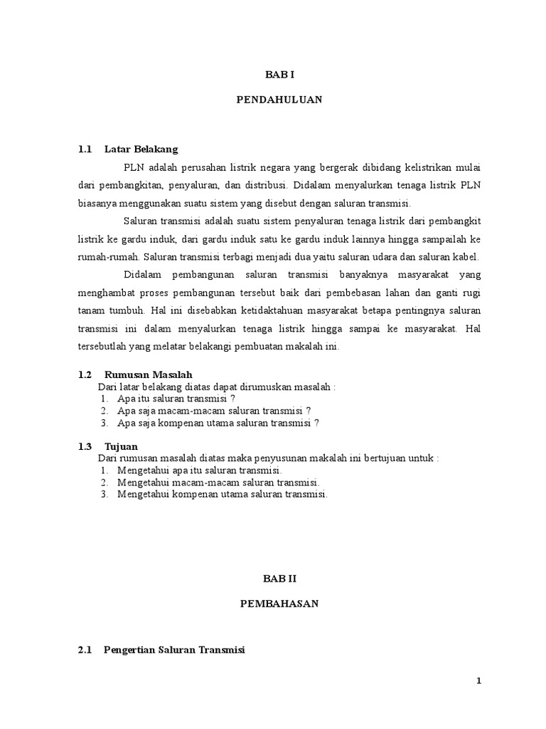 Makalah Saluran Transmisi | PDF