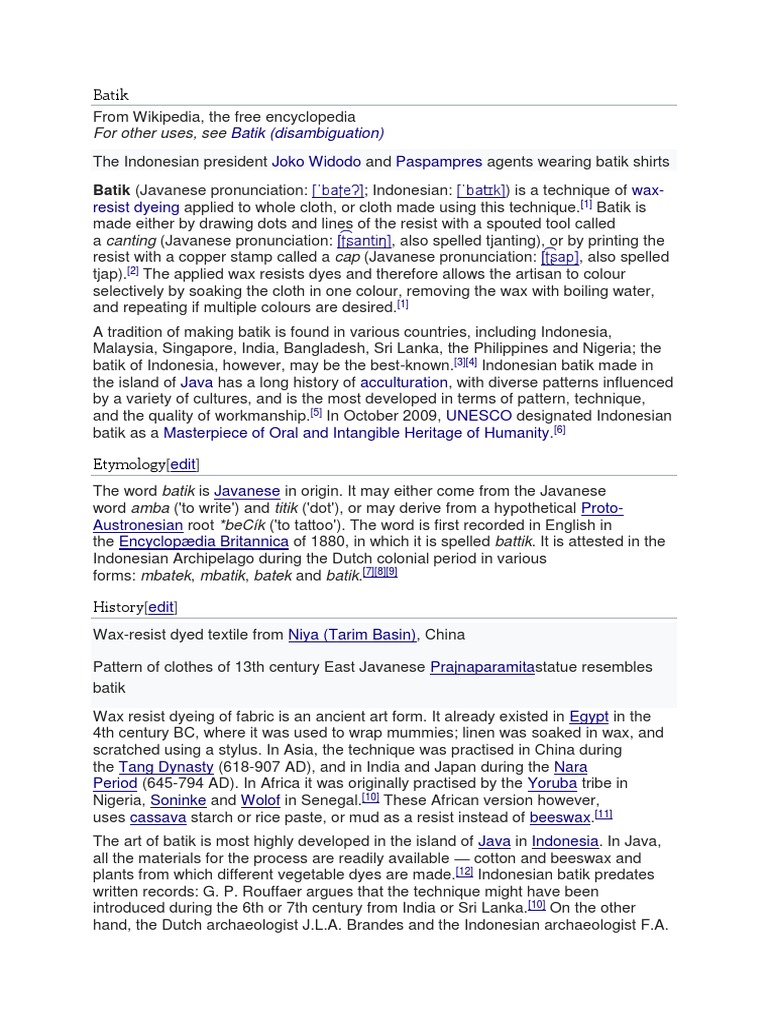 For Other Uses, See: Batik (Javanese Pronunciation | PDF | Textiles ...