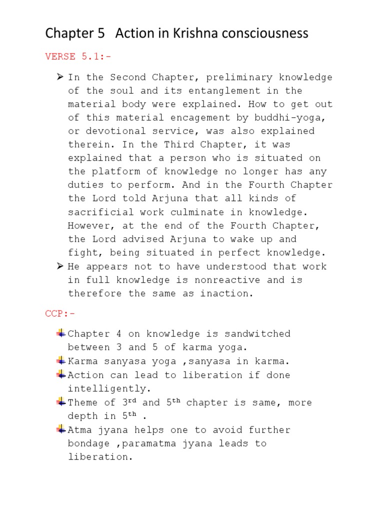BG Chapter 5 | PDF | Soul | Brahman