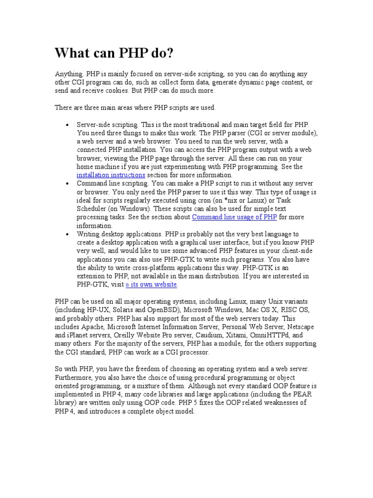 What Can PHP Do?: Installation Instructions | PDF | Php | Web Server