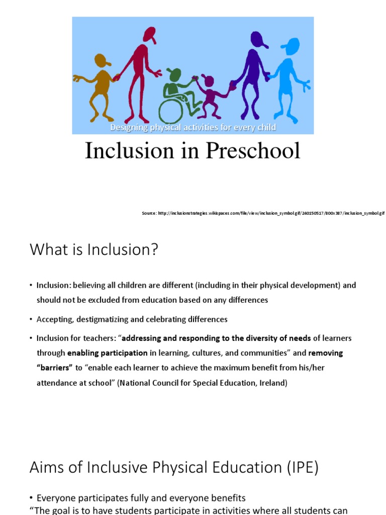 Inclusive Physical Education - Preschool | PDF | Inclusion (Education ...