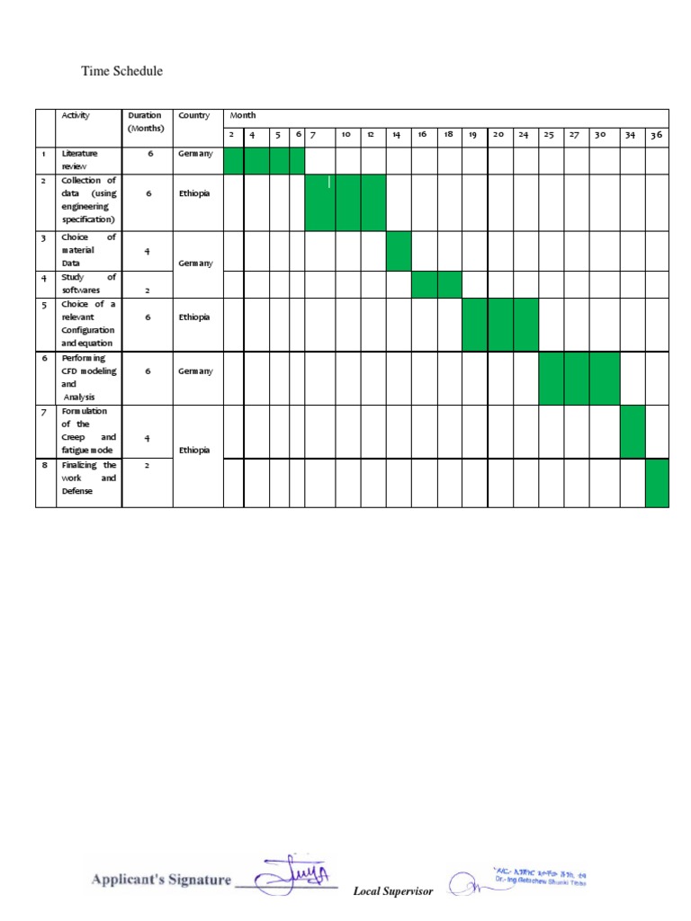 Time Schedule: Local Supervisor | PDF