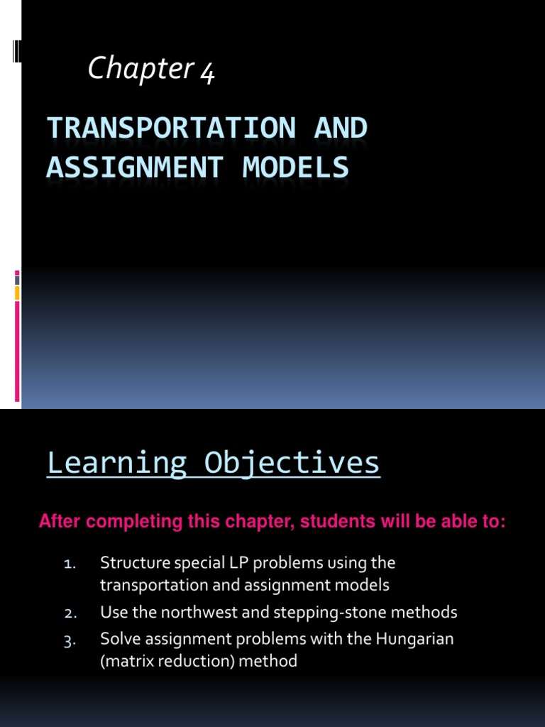 Chapter 4 Transportation And Assignment Models Algorithms Algorithms And Data Structures 0866