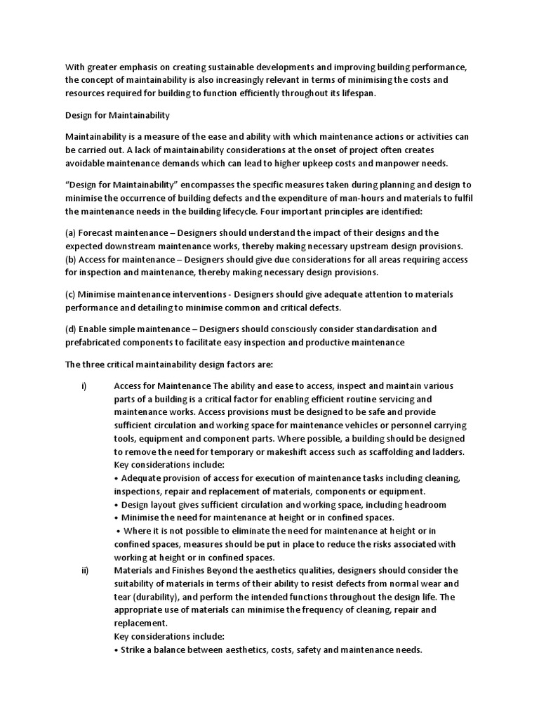 Design For Maintainability | PDF | Business