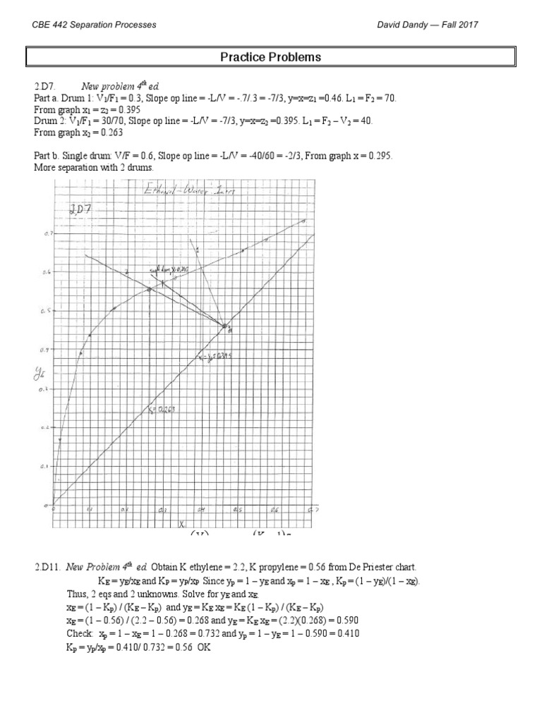 CBE 442 Practice Problems Soln | PDF | Phases Of Matter | Gases