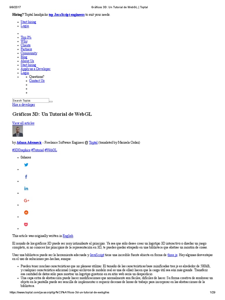 Gráficos 3D_ Un Tutorial de WebGL _ Toptal | PDF | Web Gl | Unidad de ... Gráficos 3D_ Un Tutorial de WebGL _ Toptal | PDF | Web Gl | Unidad de ...