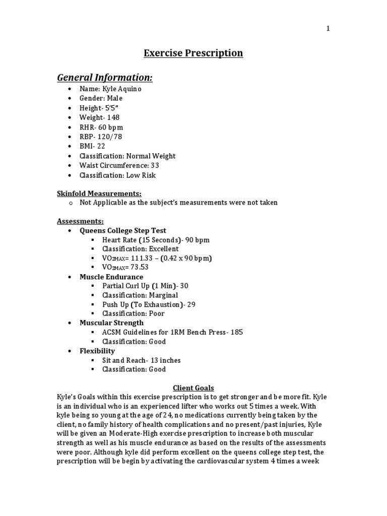 Exercise Prescription | PDF | Strength Training | Weight Training