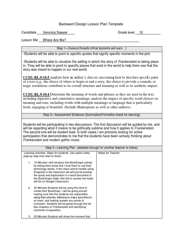 Frankenstein Day 5 | PDF | Lesson Plan | Applied Psychology