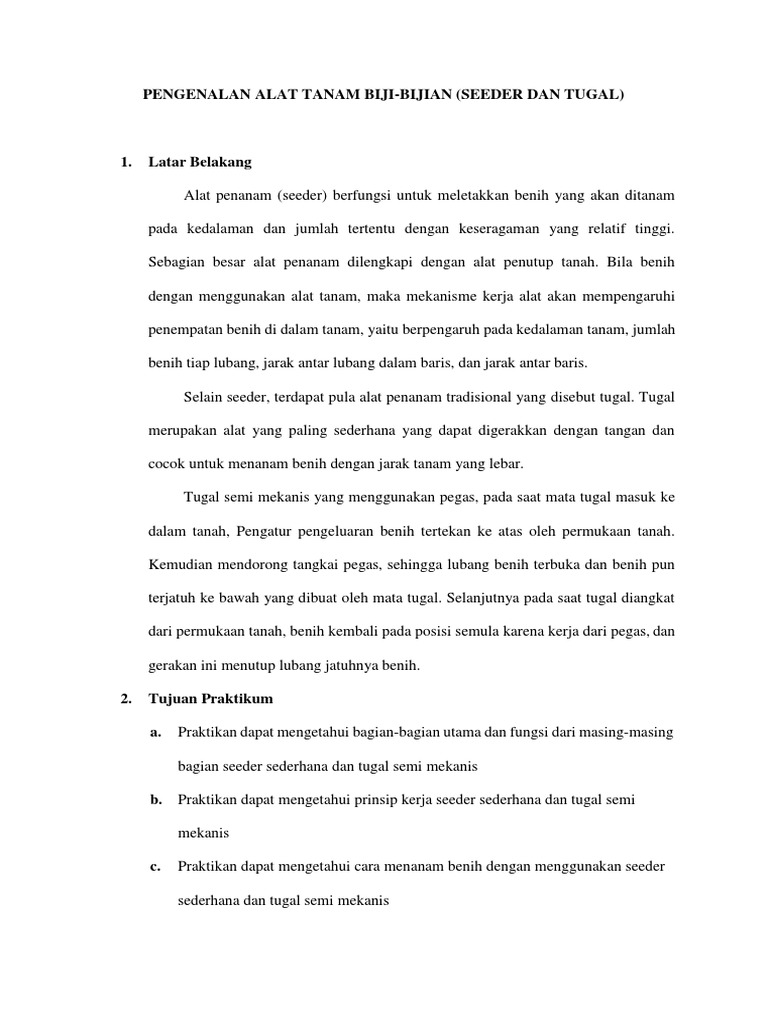 Pengenalan Alat Tugal dan Seeder | PDF | Sains & Matematika