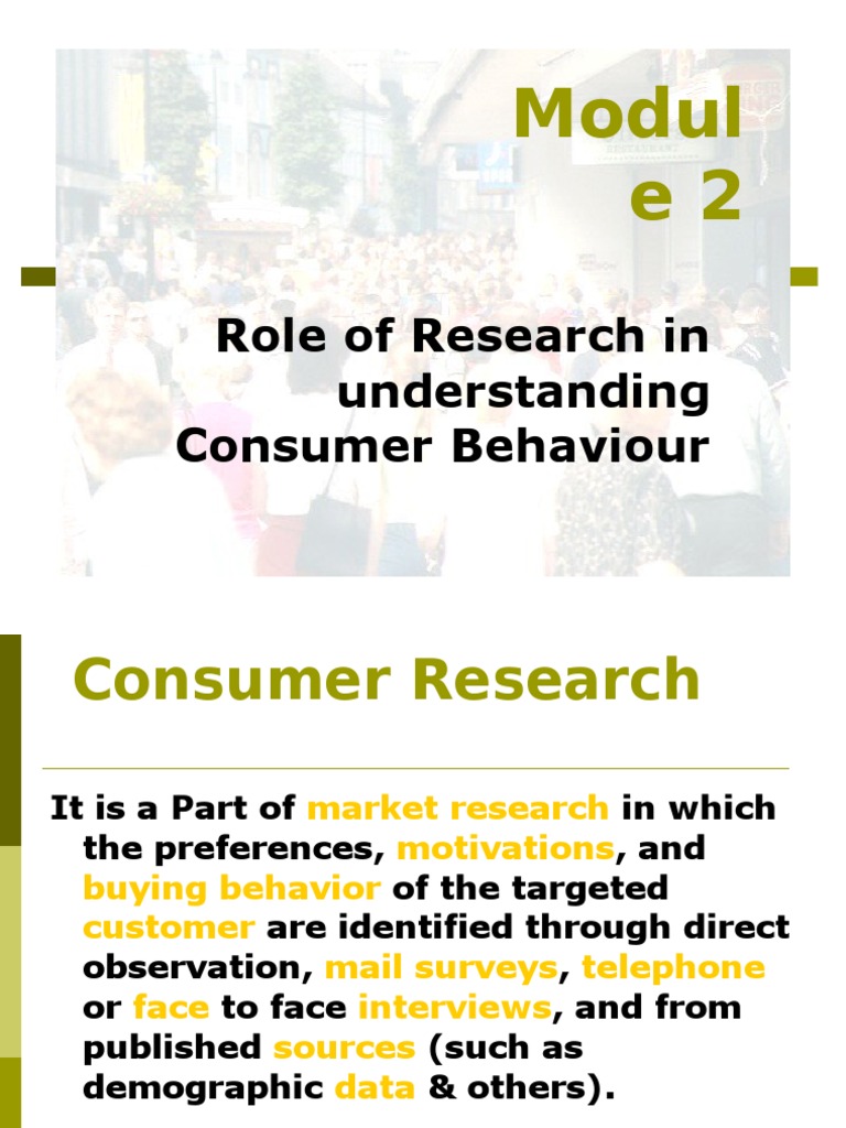 Understanding Consumer Behavior Research | PDF | Marketing Research ...