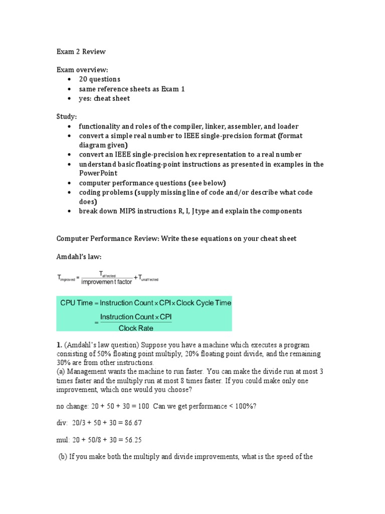 Exam 2 Review Answers | PDF | Central Processing Unit | Electronics