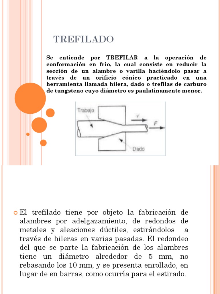 Trefilado Procesos de Manufactura LL | PDF | Procesos industriales ...