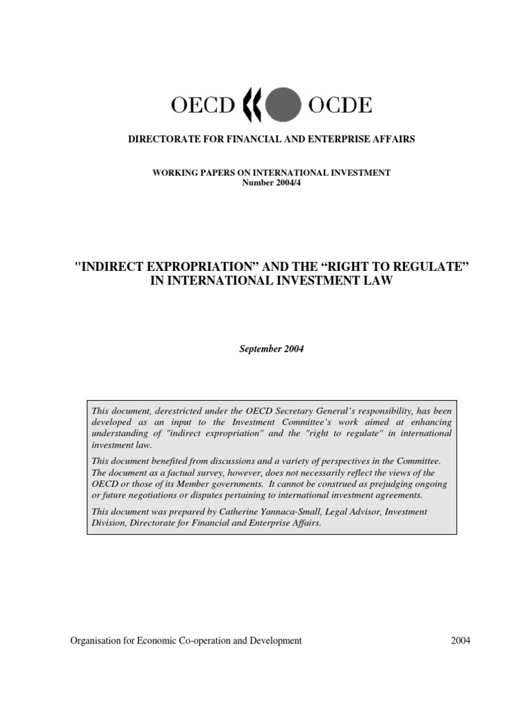 Indirect Expropriation in Investment Law | PDF | Eminent Domain | Property