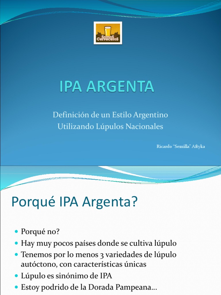 IPA Argenta: Lúpulos y Técnicas | PDF | Cerveza | Bebidas Fermentadas