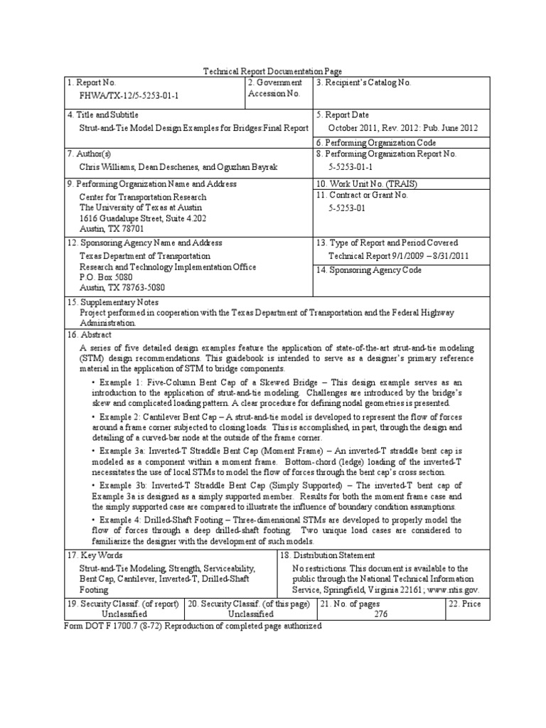 Strud and Tie Model Design Examples For Bridges PDF | PDF | Truss ...
