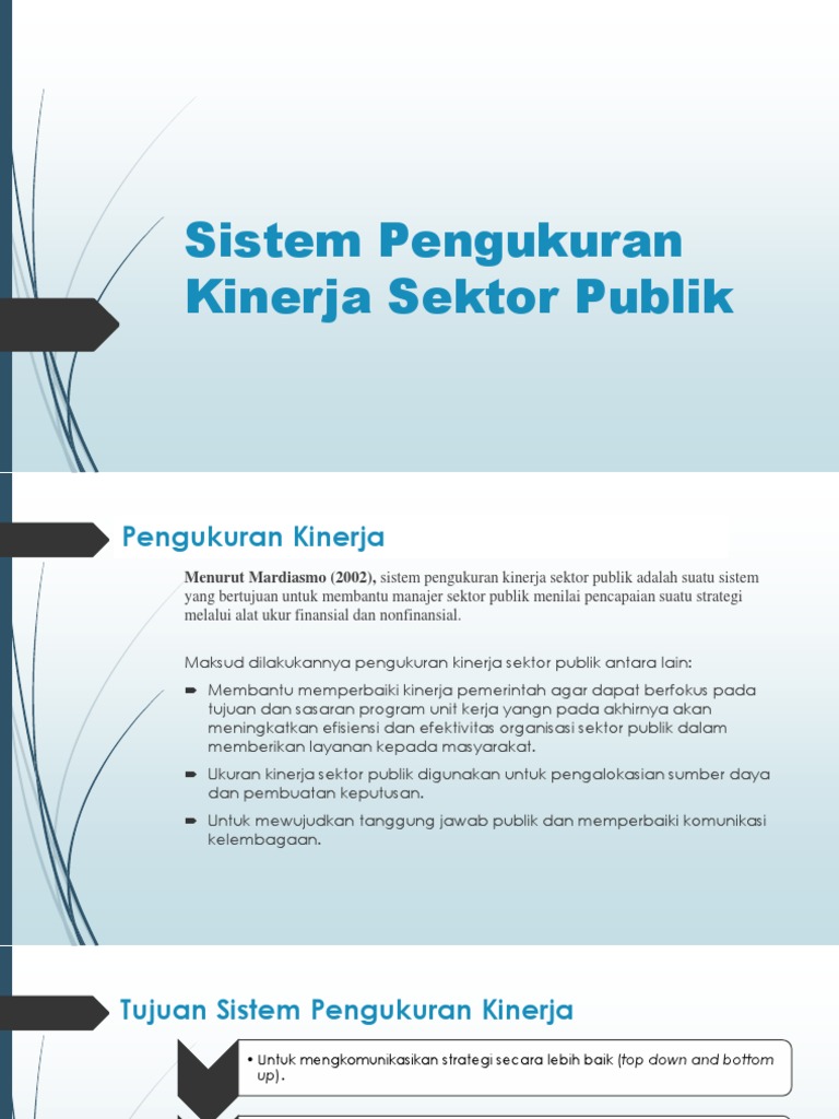 Pengukuran Kinerja Sektor Publik | PDF