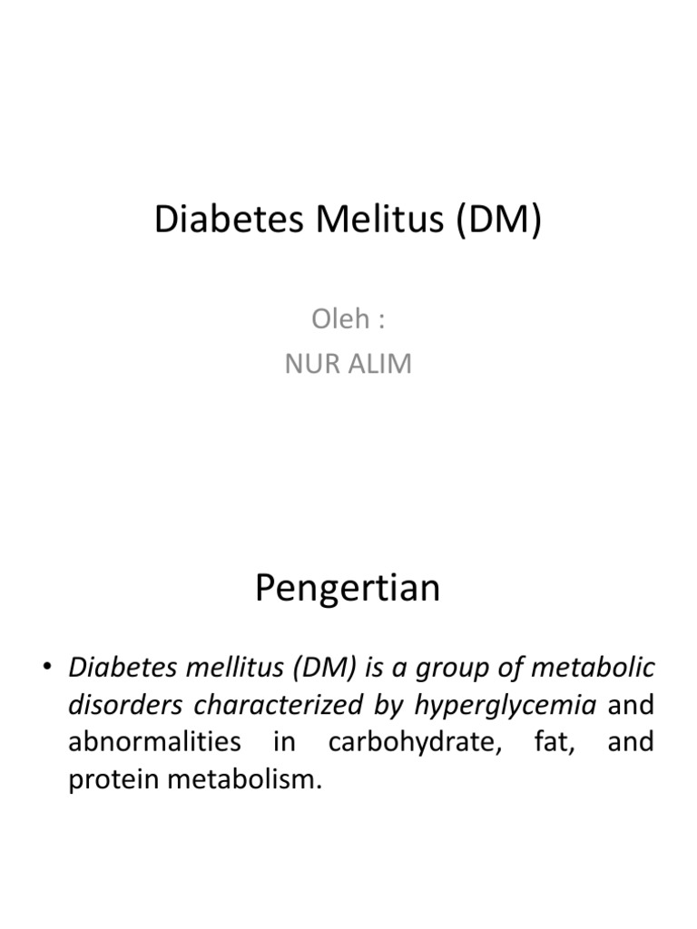 Farmakoterapi I Diabetes Melitus Dm Pdf Diabetes Mellitus Insulin