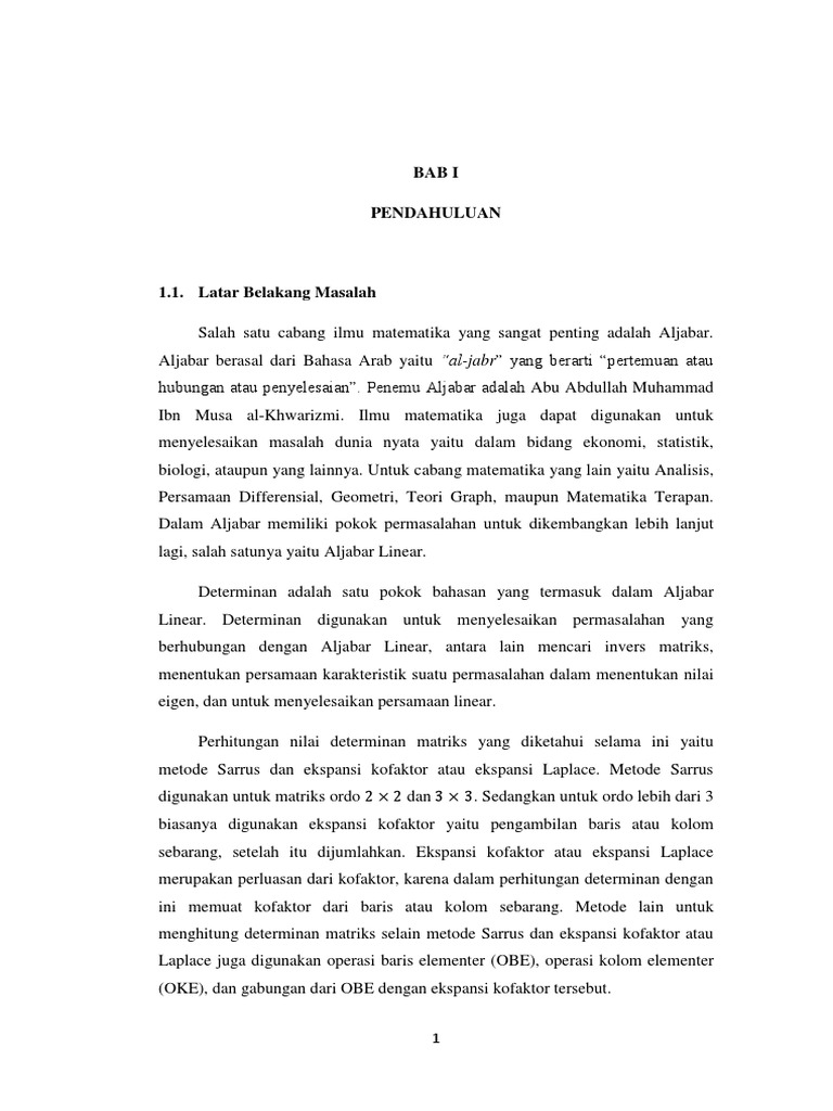 Determinan Matriks DGN Metode Chio Dan Ekspansi Kofaktor | PDF