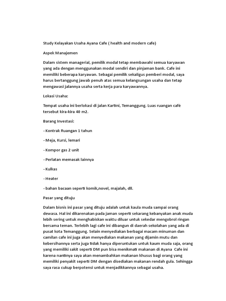 Contoh Feasibility | PDF