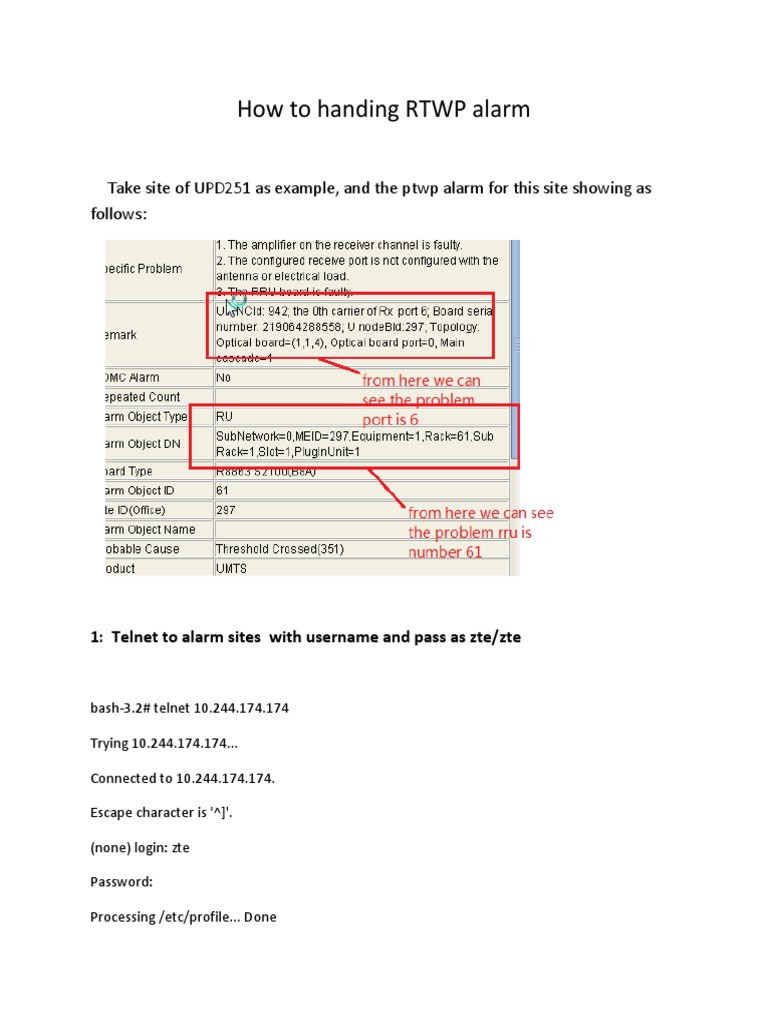 How To Handing RTWP Alarm | PDF