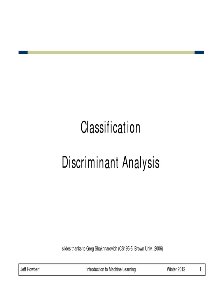 06b Discriminant Analysis | PDF | Covariance Matrix | Machine Learning