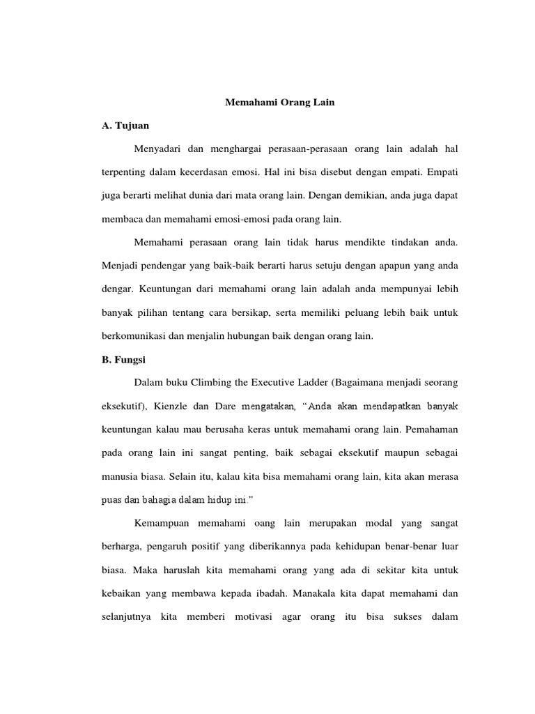 Memahami Orang Lain | PDF