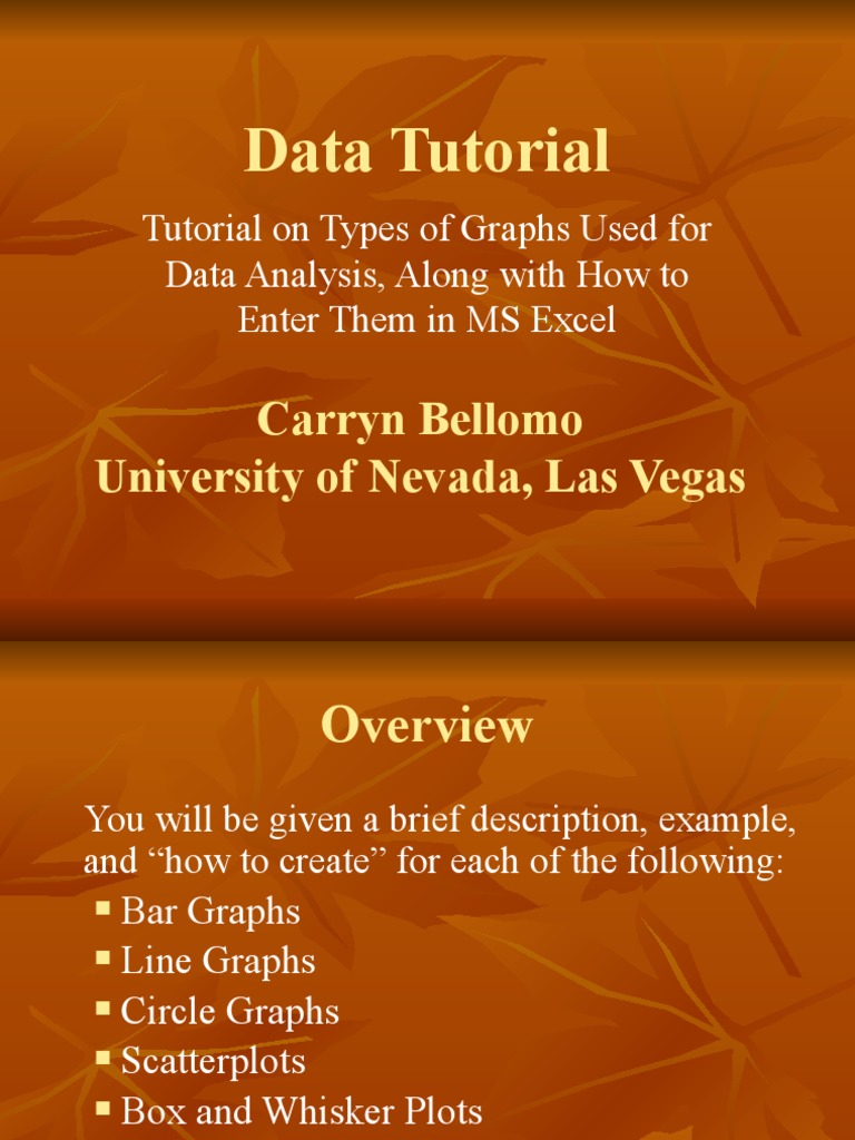 Data Tutorial: Tutorial On Types of Graphs Used For Data Analysis ...