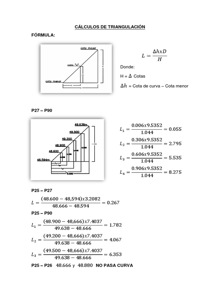 Cálculos de Triangulación | Ángulo | Geometría Elemental