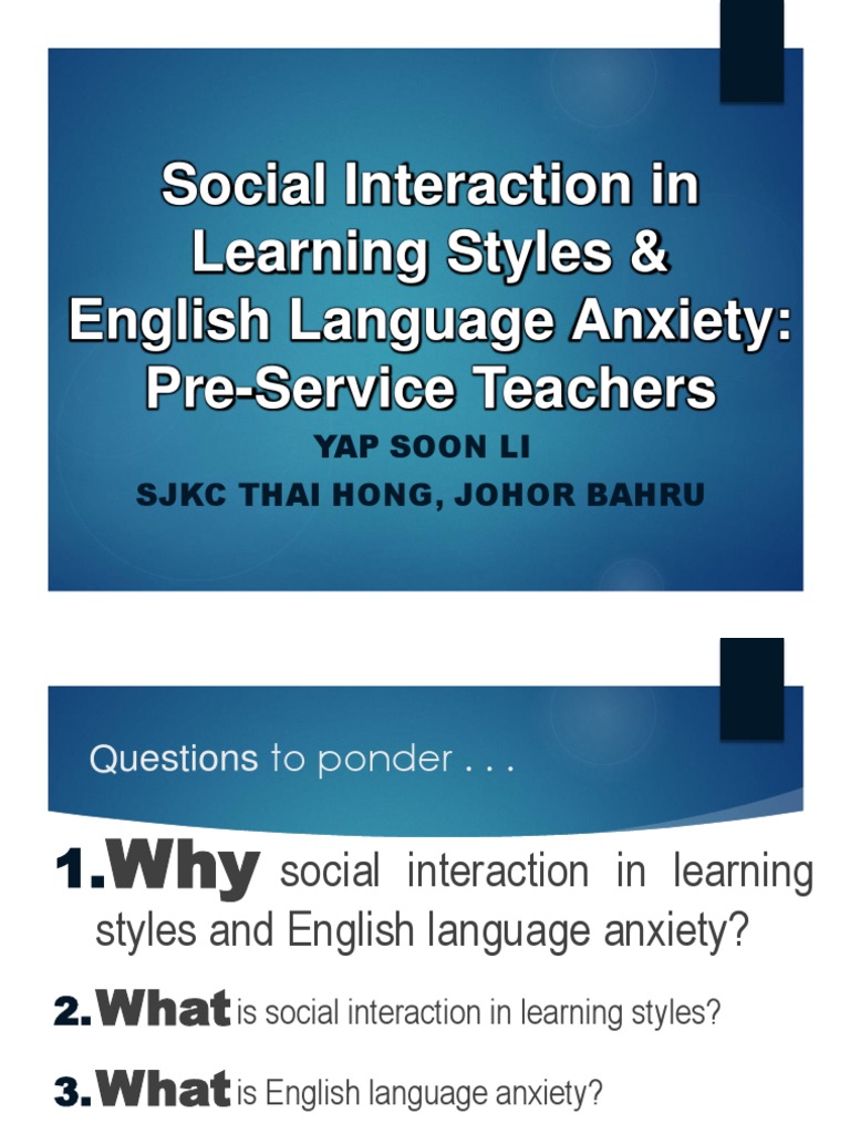 Learning Styles English Anxiety | PDF | Learning Styles | Anxiety