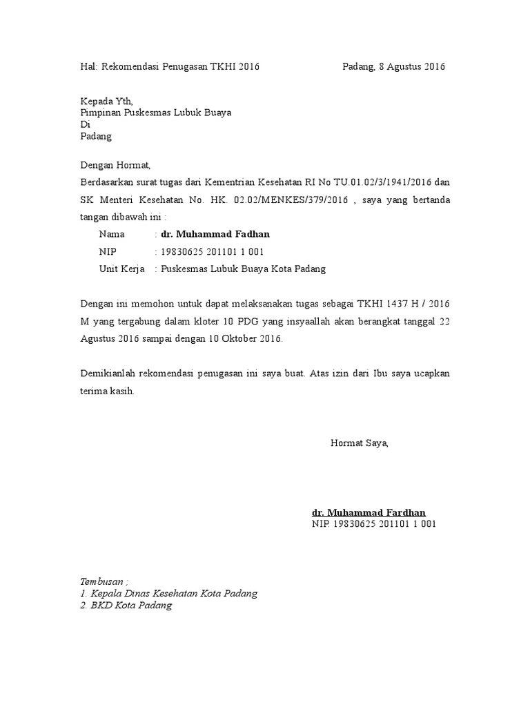 Surat Tugas Tkhi | PDF | Kesehatan Holistik