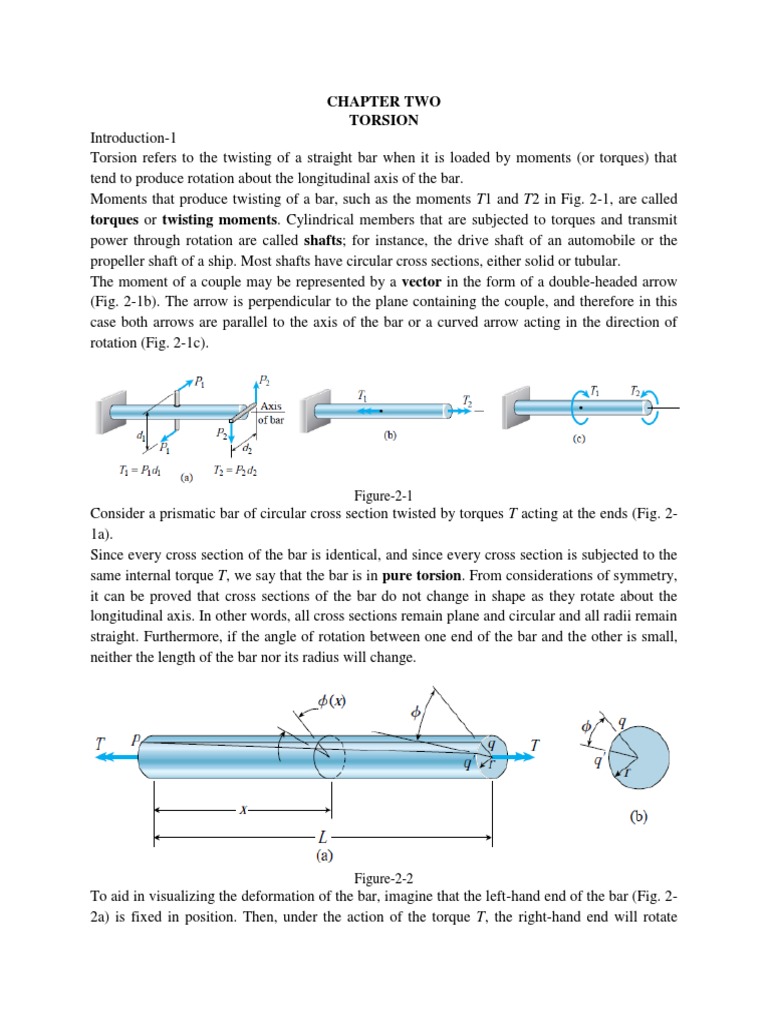 Chapter Two Torsion: Figure-2-1 | PDF | Stress (Mechanics) | Torque
