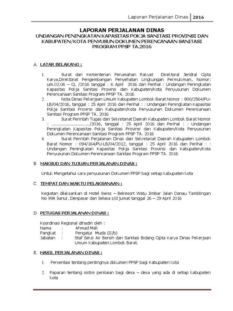 Laporan SPPD Jakarta | PDF