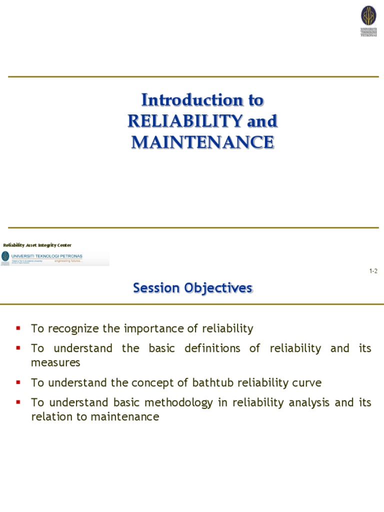 Introduction To Reliability and Maintenance | PDF | Reliability Engineering | Systems Engineering