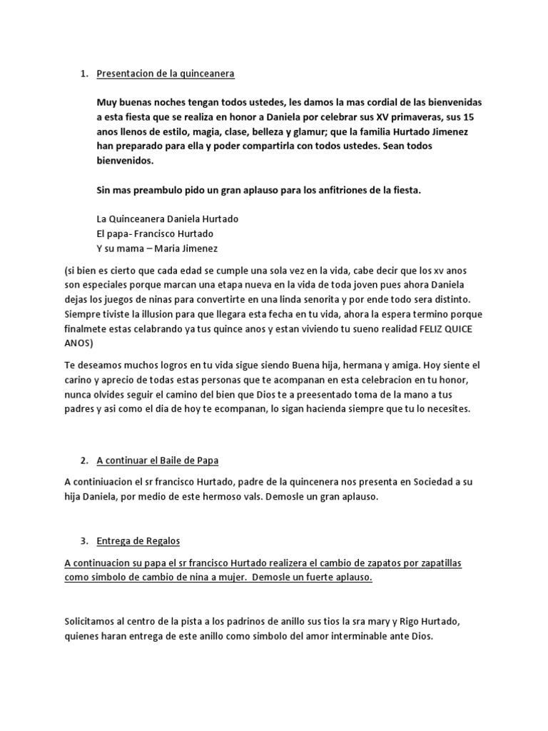 Programa de XV Años | PDF | Ocio