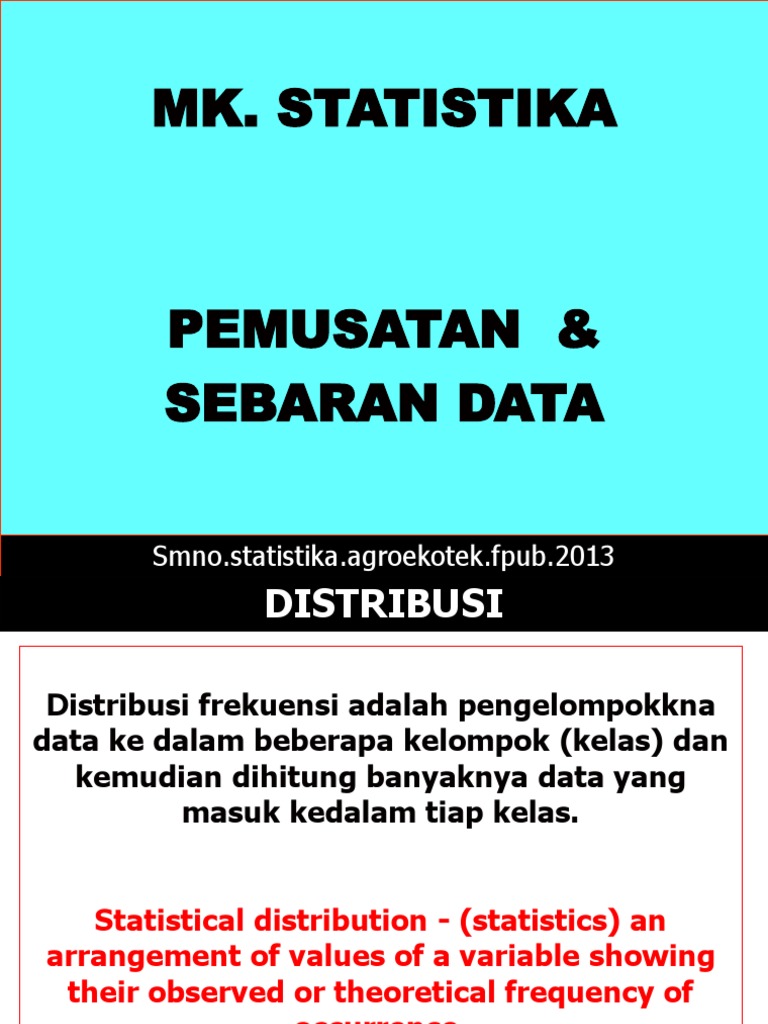 Statistika Sebaran Data | PDF