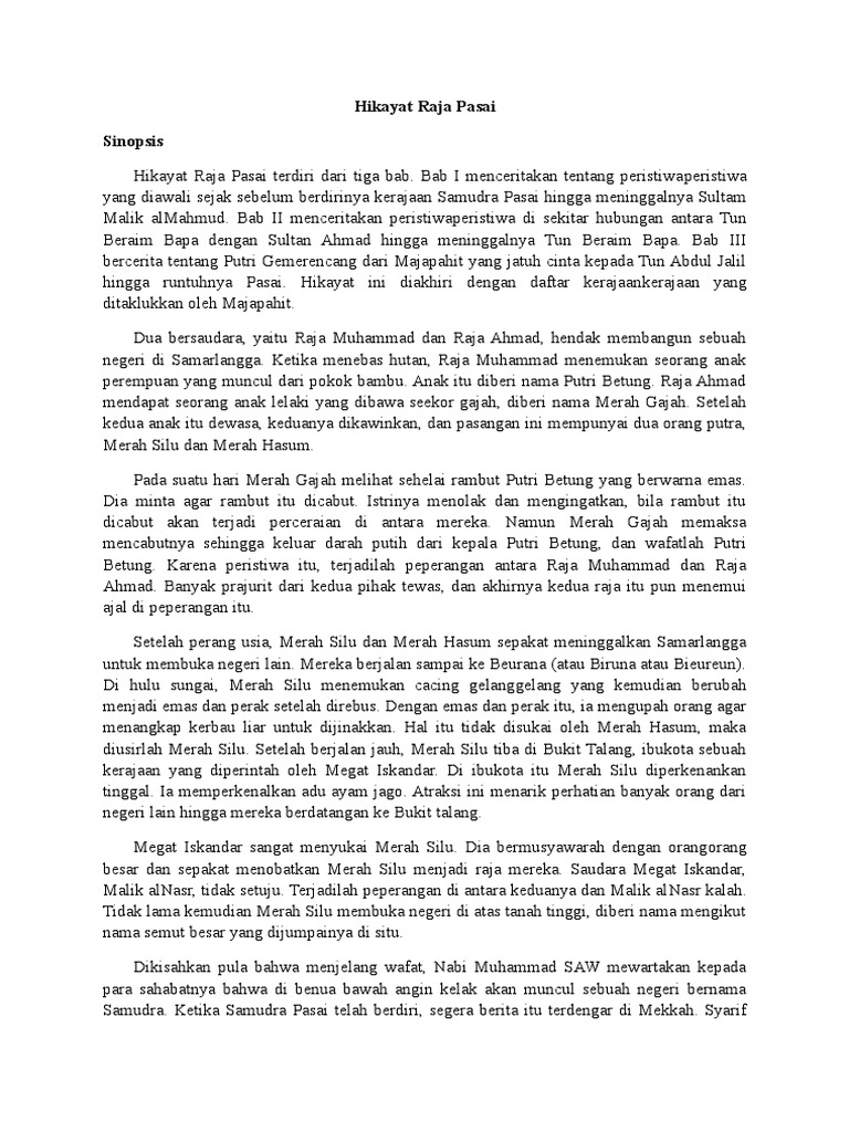 Hikayat Raja Pasai | PDF