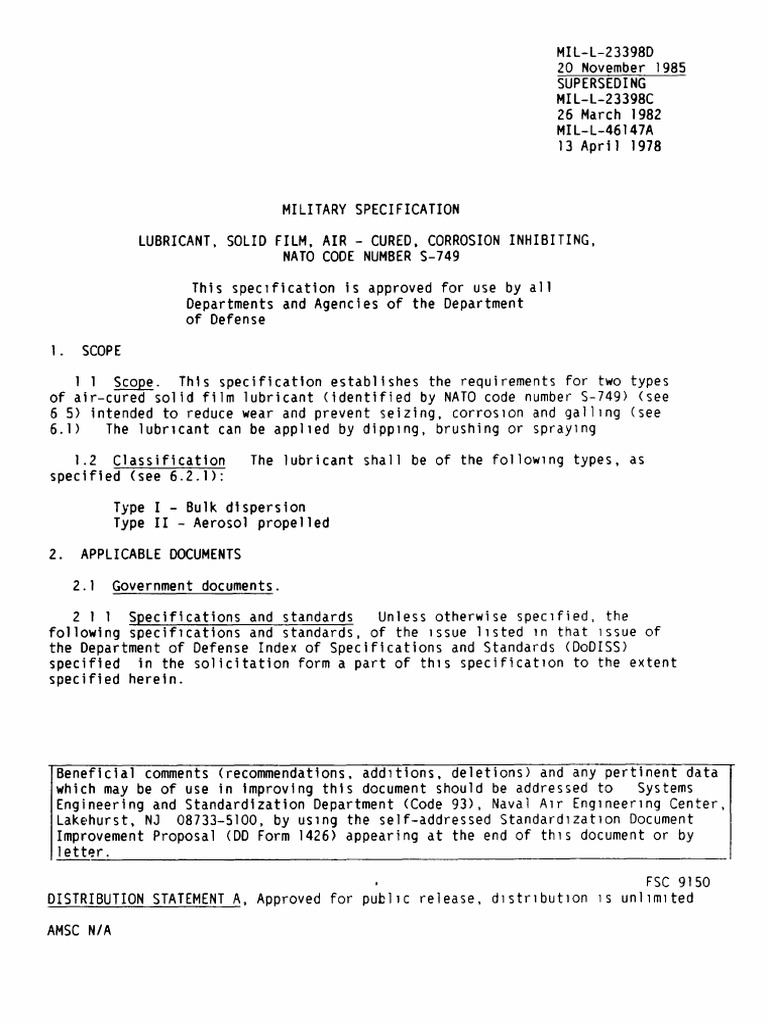 Mil L 23398 | PDF
