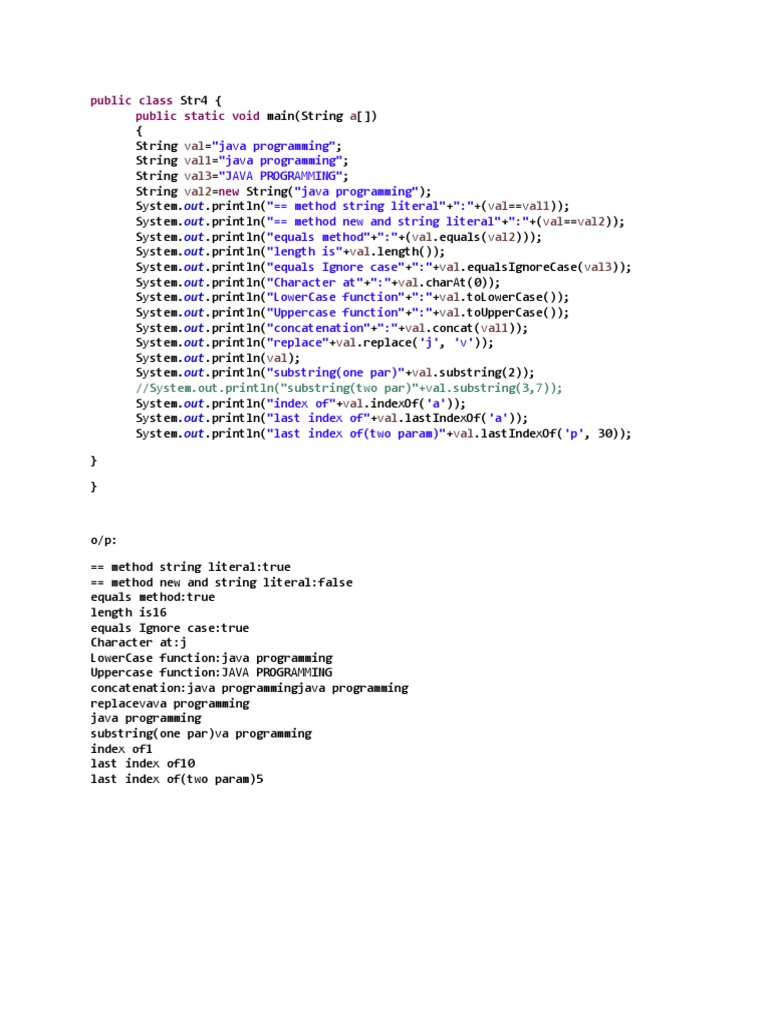 Java String Class Methods | PDF