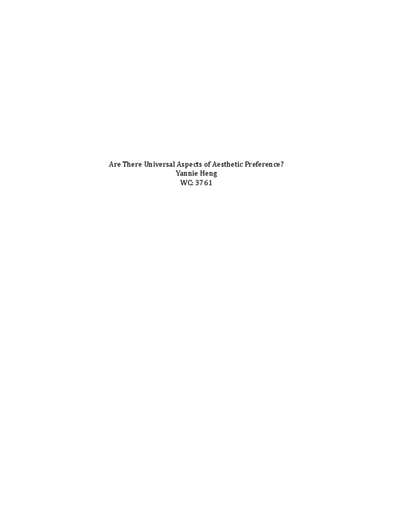 Universal Aesthetic Preferences? | PDF | Perception | Top Down And ...