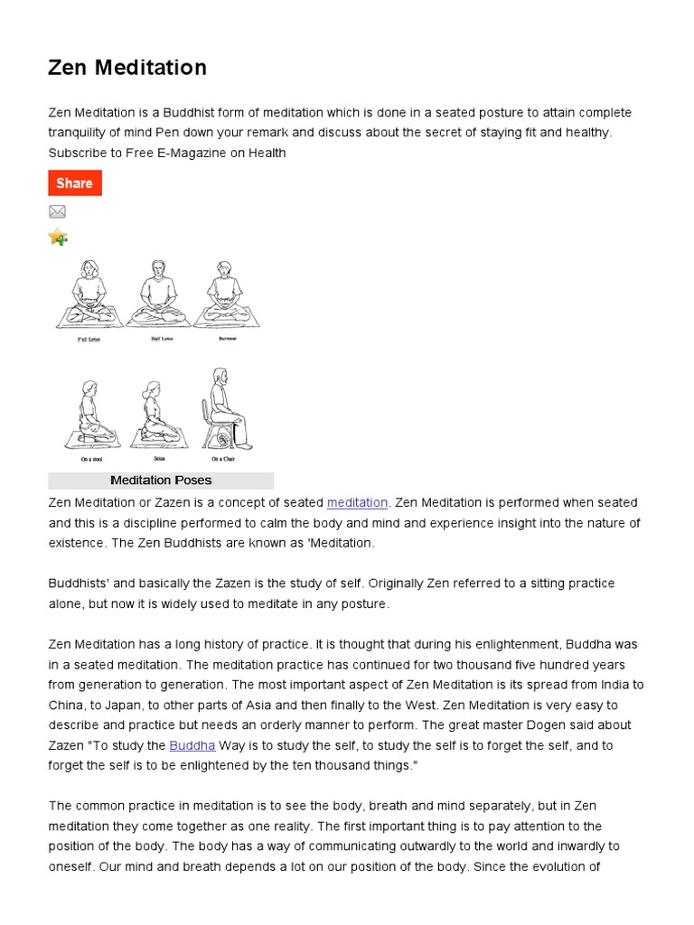 Zen Meditation | PDF | Meditation | Zen