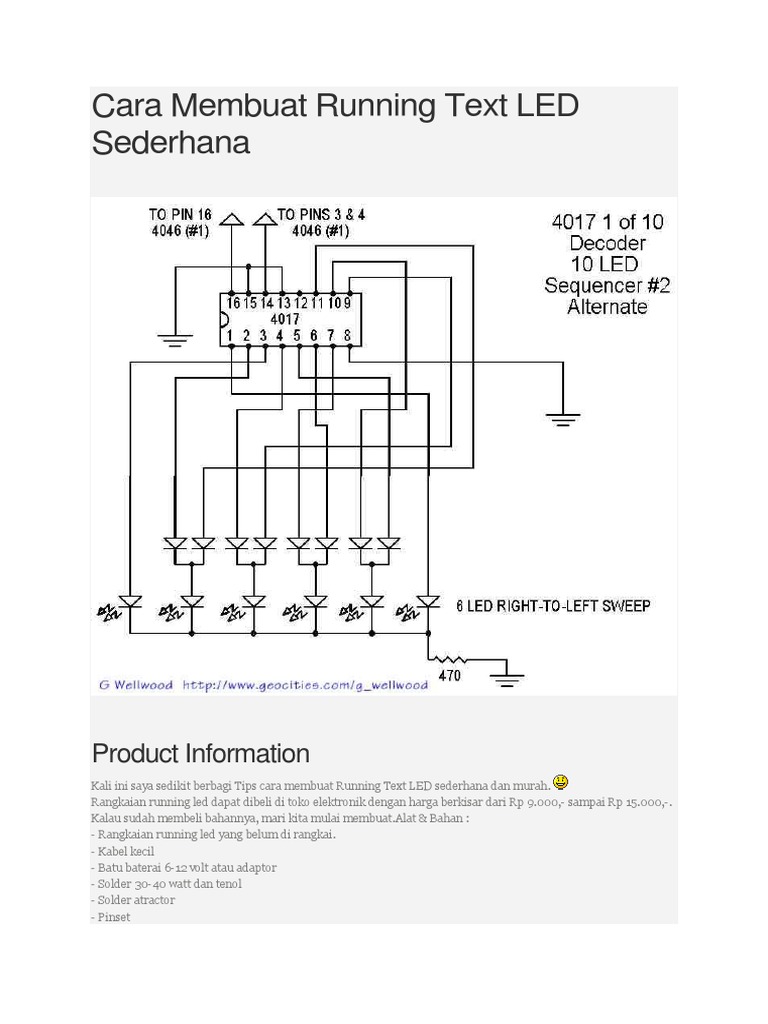 Cara Membuat Running Text LED Sederhana | PDF