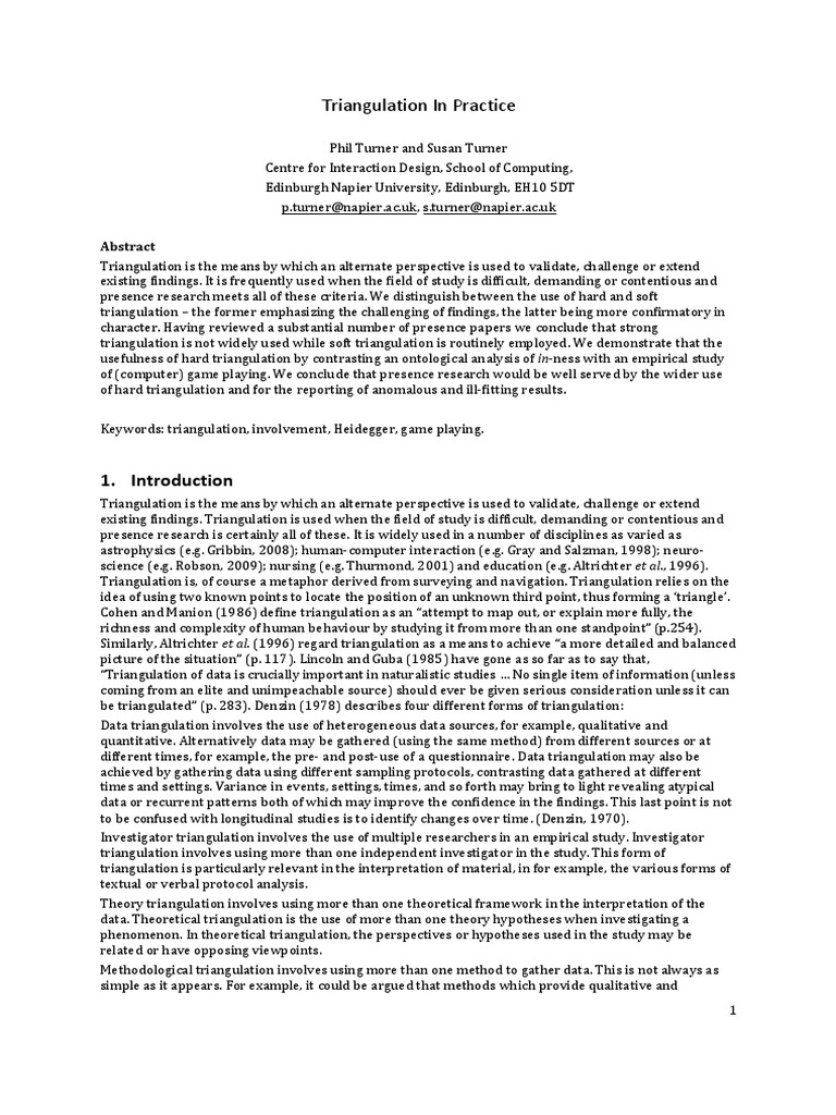 Triangulation PDF | Qualitative Research | Quantitative Research