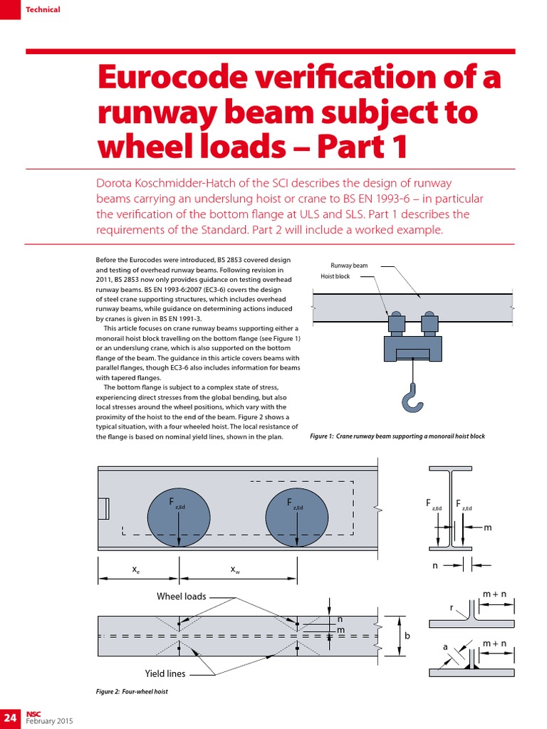 Eurocode Verification of A Runway Beam Subject To Wheel Loads - Part 1 | PDF | Bending | Beam ...