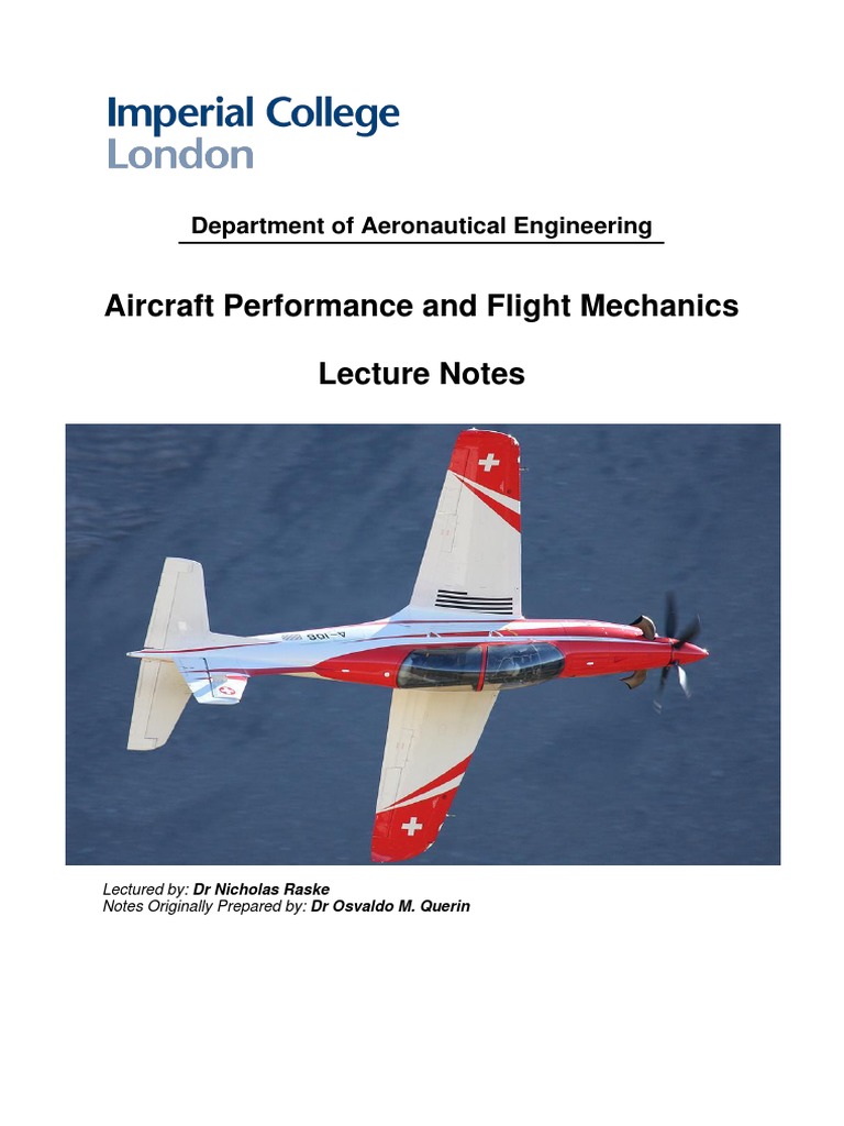 Aircraft Performance Lecture Notes | PDF | Flight Dynamics (Fixed Wing ...